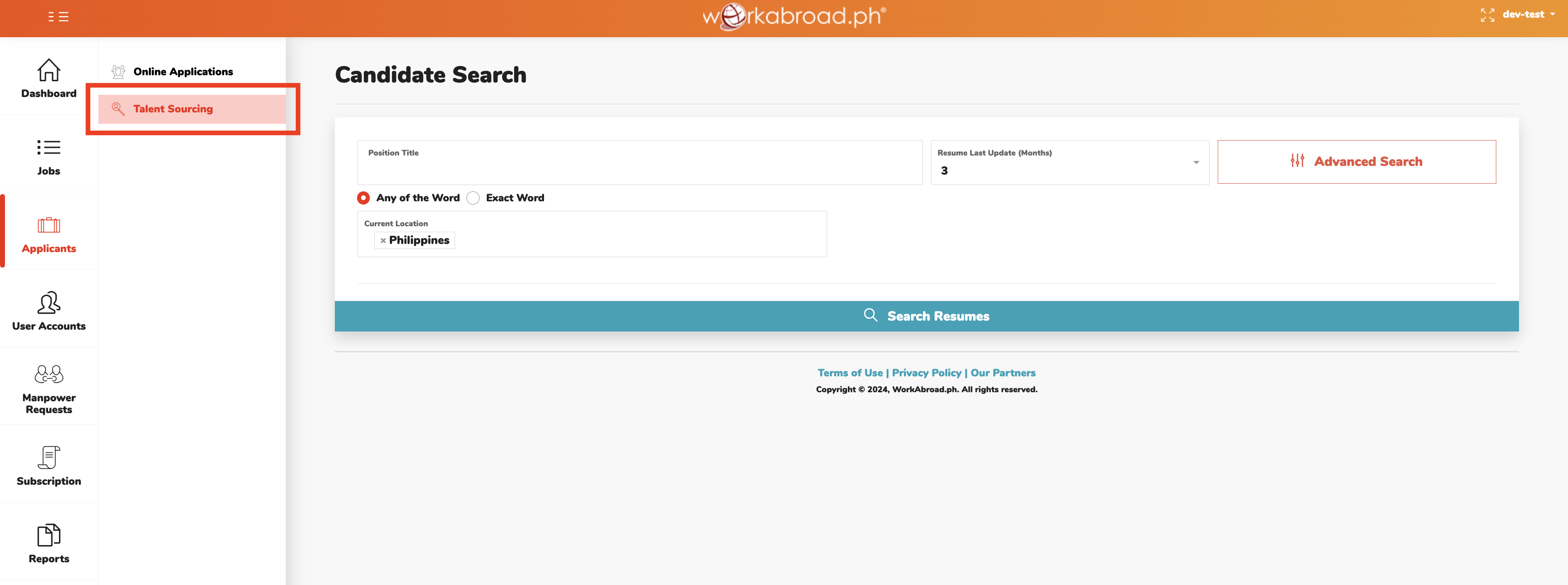 How to Search Candidates Using Keywords and Filters? - WorkAbroad Support